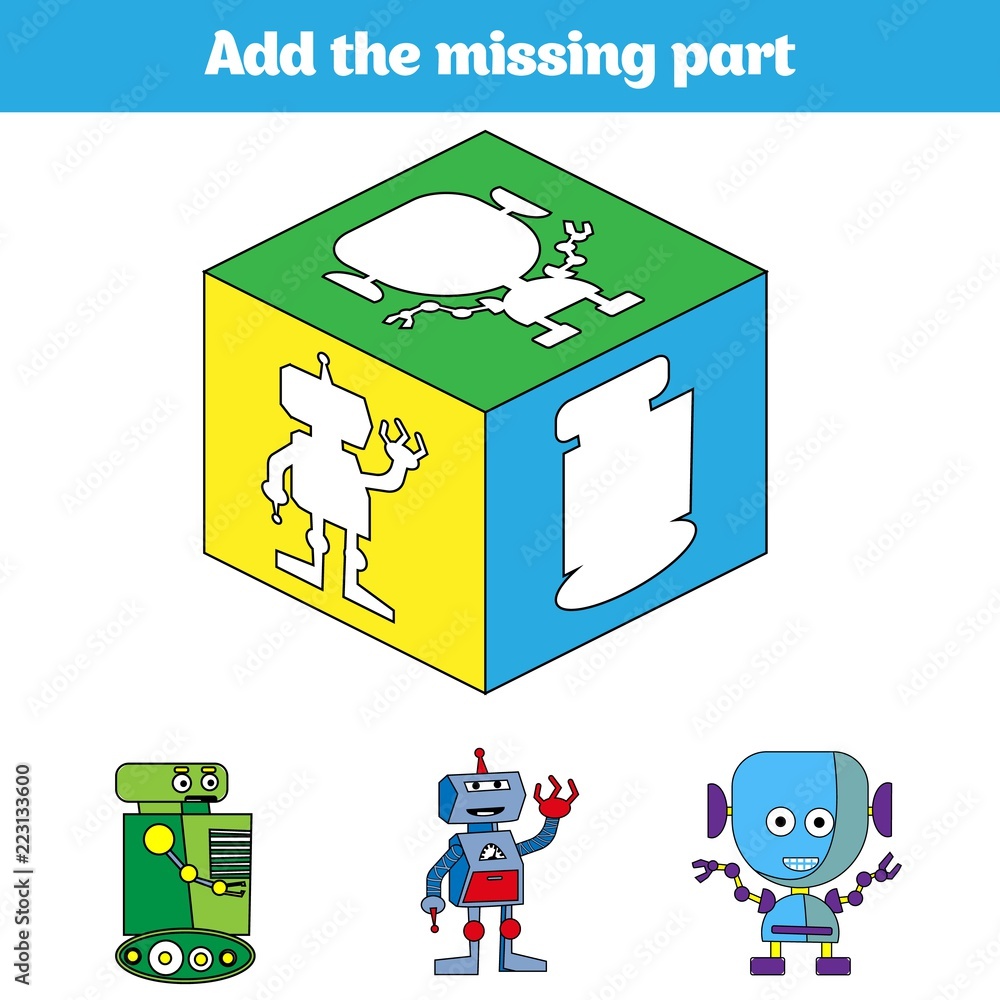 Puzzle game. Visual Educational Game for children. Task: find the ...