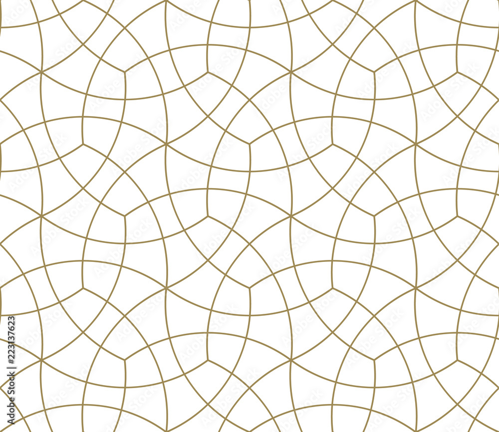Modern simple geometric vector seamless pattern with gold line texture ...