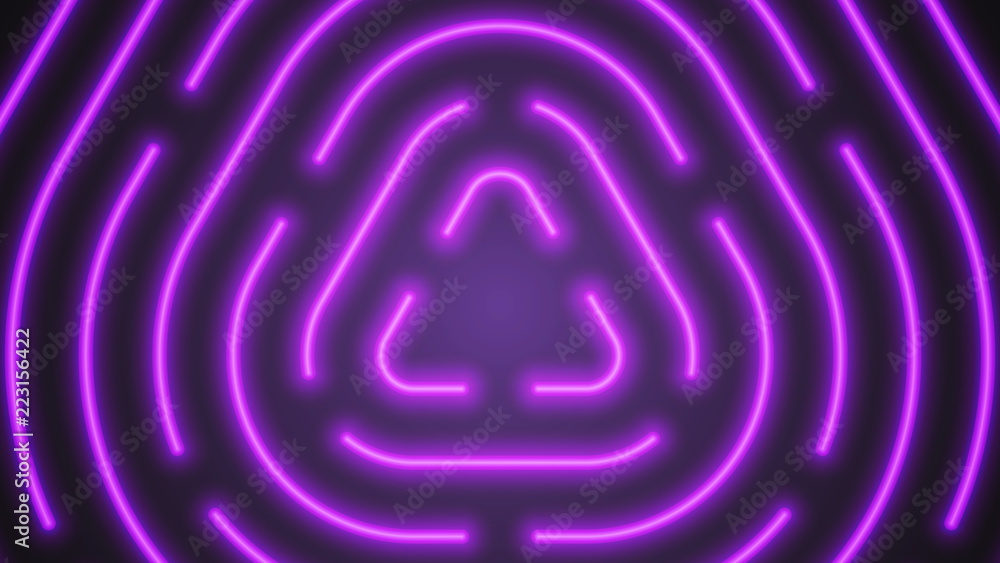Vector Neon Violet Lighting Lines in Triangle Composition Abstract ...