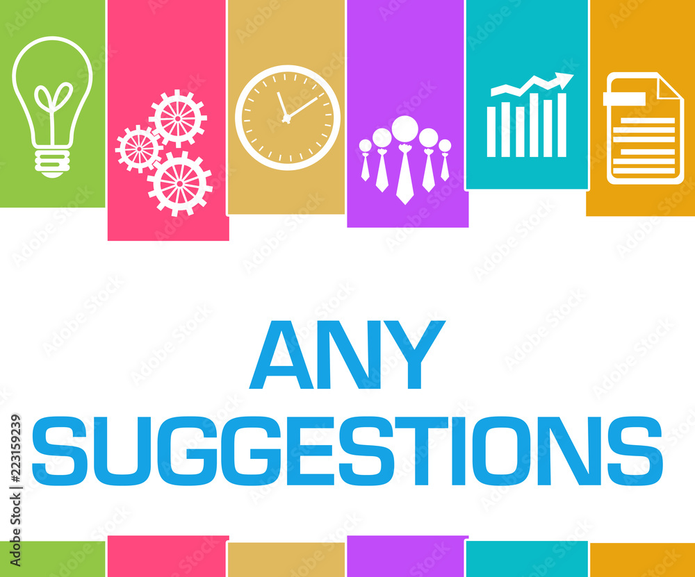 Any Suggestions Colorful Stripes Symbols Stock Illustration | Adobe Stock