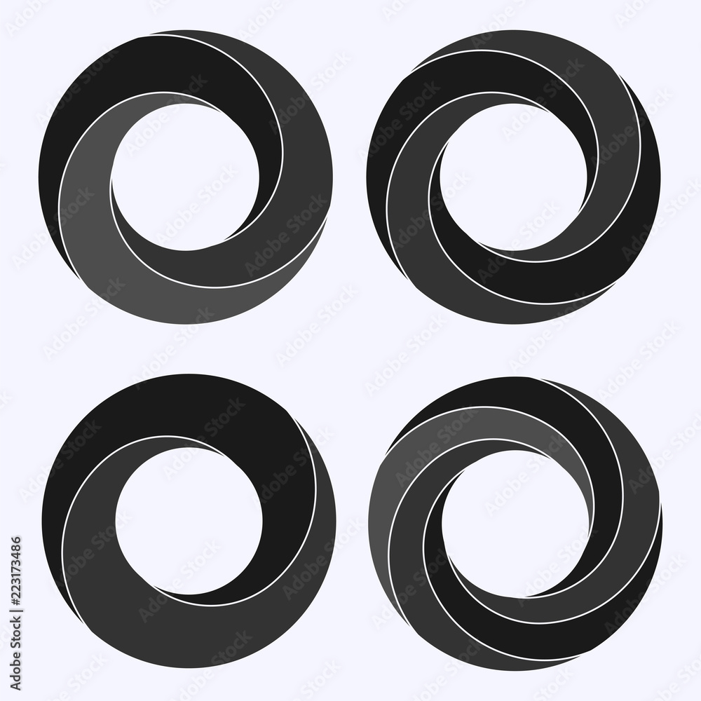 Mobius strip. Circular shape with inverted side. Stock Vector | Adobe Stock