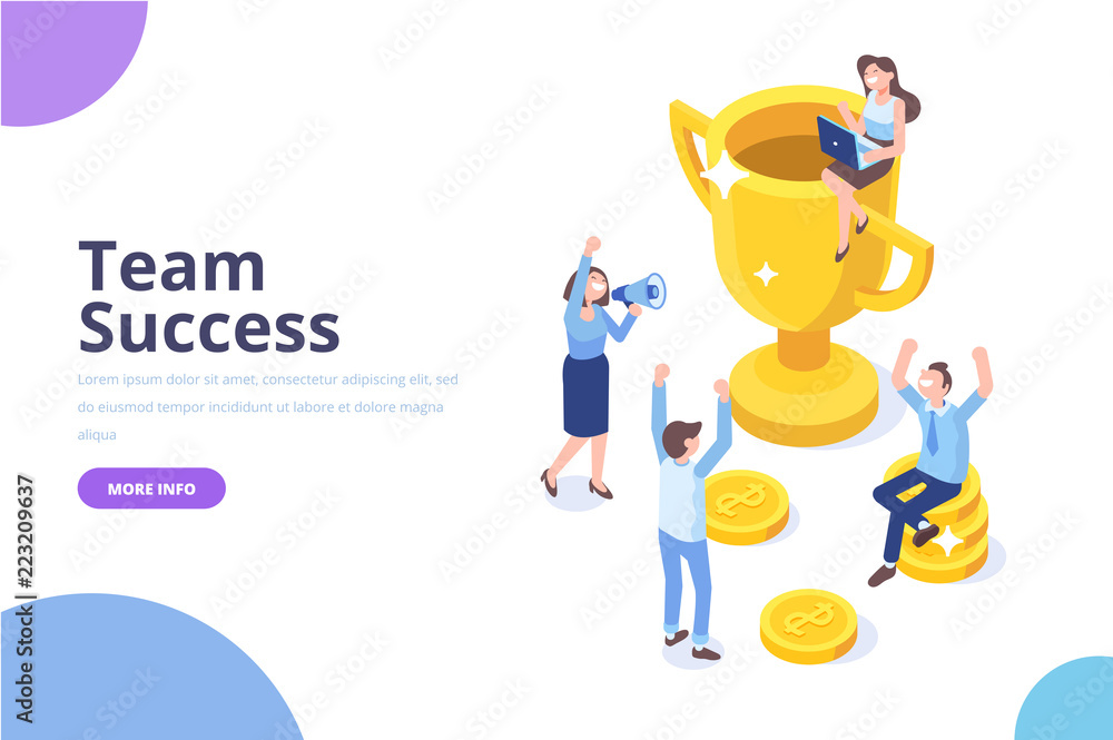Team Success vector concept. Business people celebrating victory ...