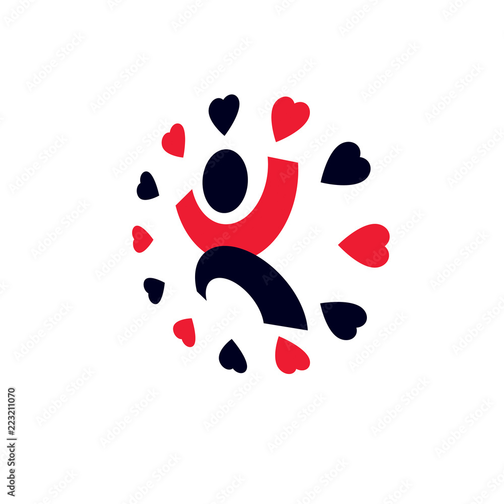 Healthy lifestyle conceptual symbol. Wellness and harmony symbolic logo ...