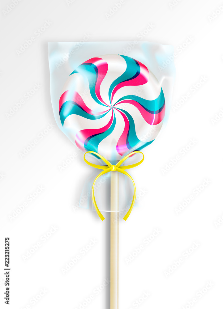 Striped Lollipop With White Background