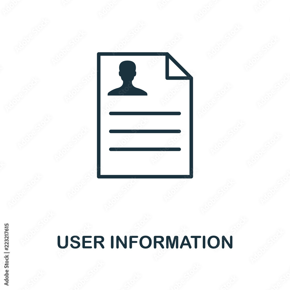 User Information icon. Monochrome style design from smm icon collection ...