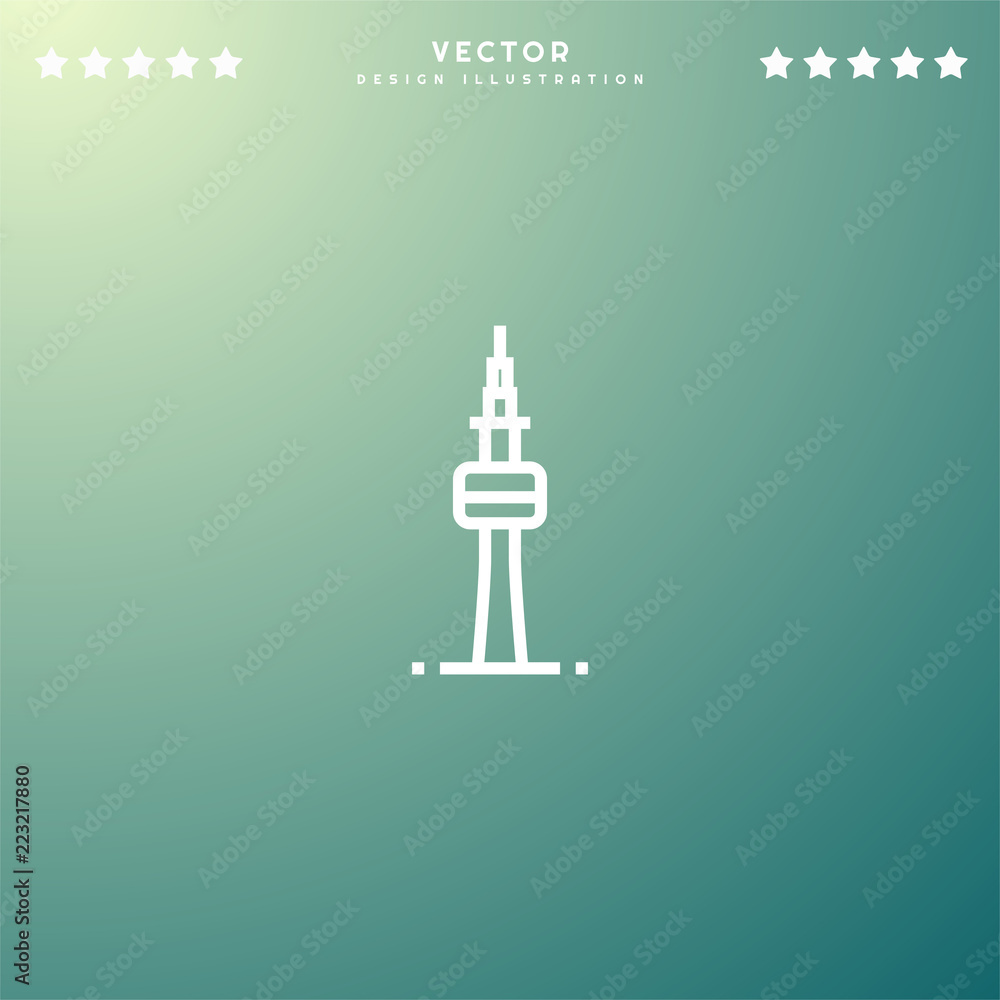 Premium Symbol of Cn Tower Related Vector Line Icon Isolated on ...