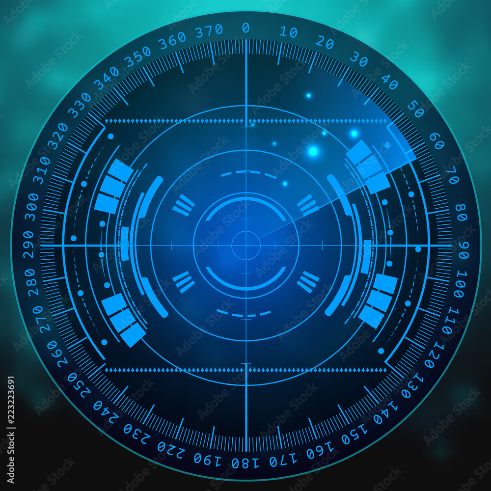 Radar screen. Vector illustration for your design. Technology ...