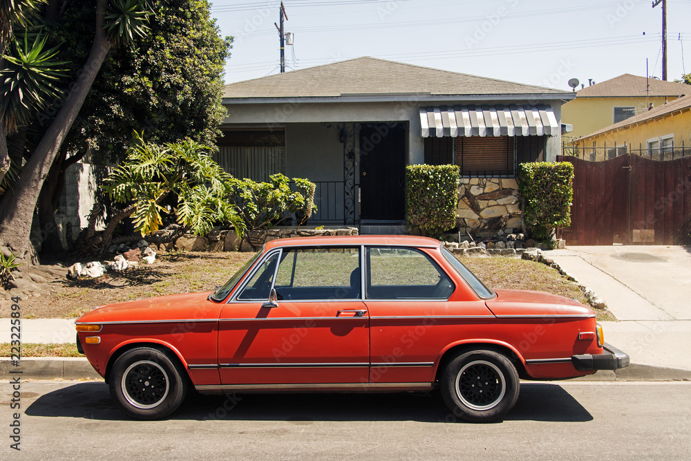Side view of a classic vintage car in the street Stock Photo | Adobe Stock