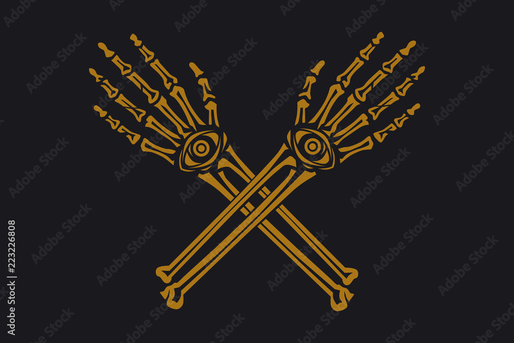 skeleton hand with eye mysticism tattoos vector illustration Stock ...