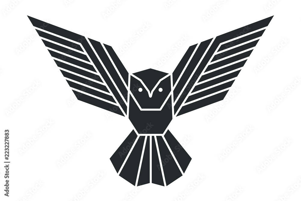 geometric owl logo or a sketch of the tattoo Stock Vector | Adobe Stock