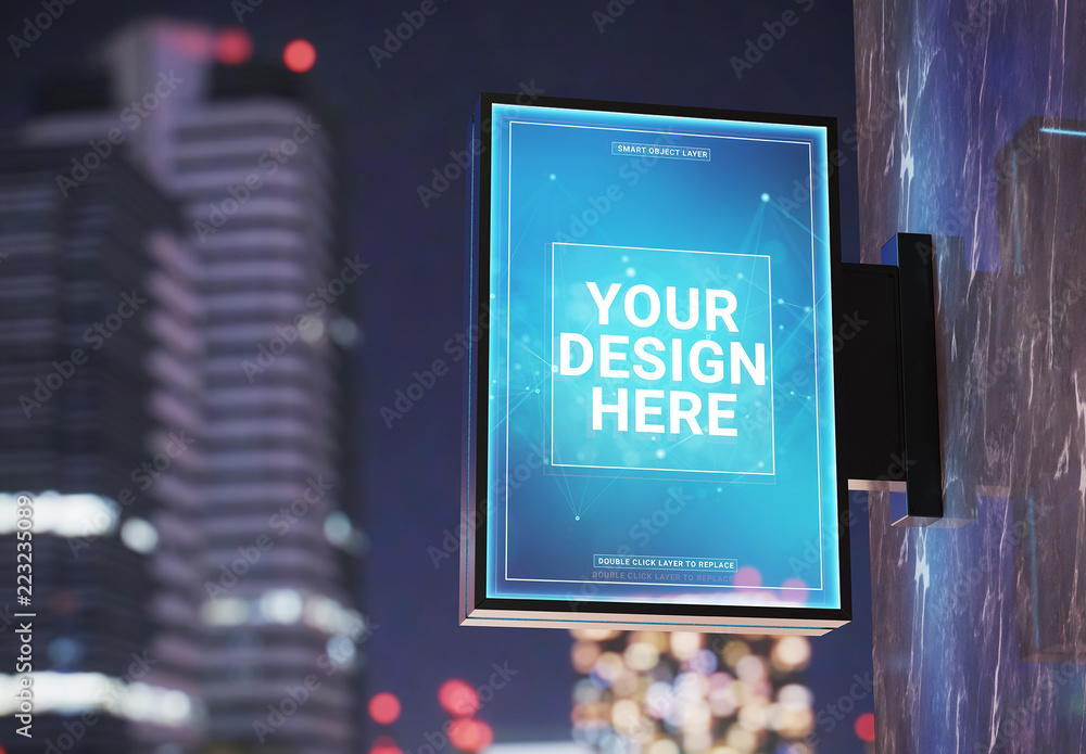 Vertical Store Sign Mockup Stock Template | Adobe Stock