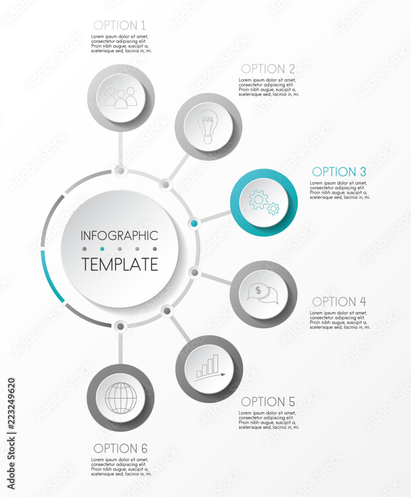 Round infographic with business icons. Vector. Stock Vector | Adobe Stock