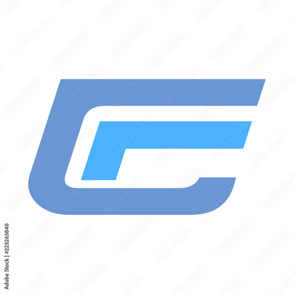cf c f blue big font alphabet company letter logo white design vector ...