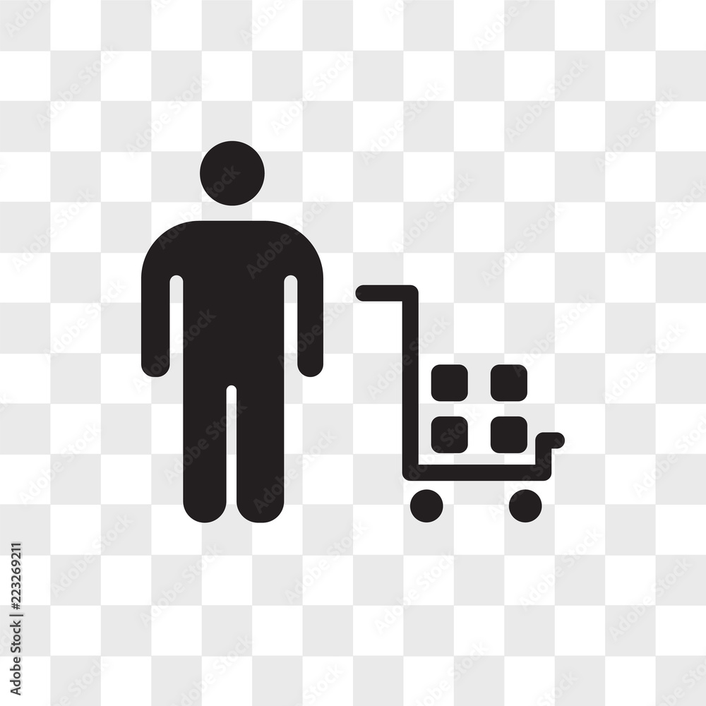 Delivery man vector icon isolated on transparent background, Delivery ...
