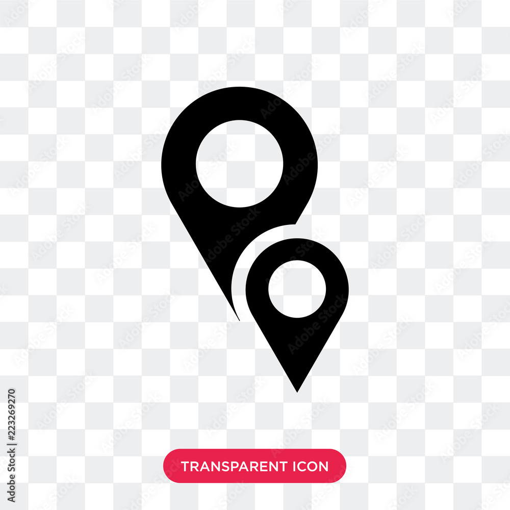 Map localization vector icon isolated on transparent background, Map ...