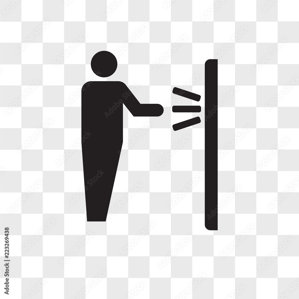 Knocking vector icon isolated on transparent background, Knocking logo ...