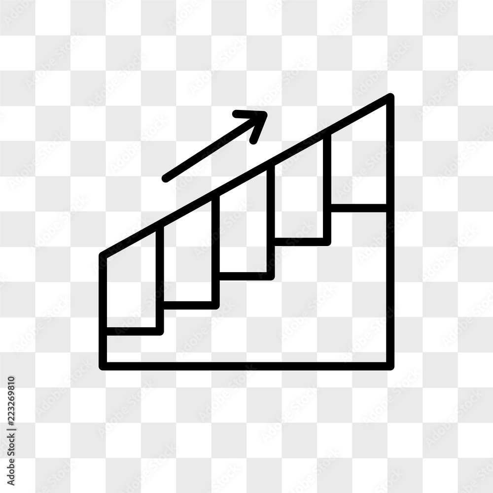 Stairs vector icon isolated on transparent background, Stairs logo ...
