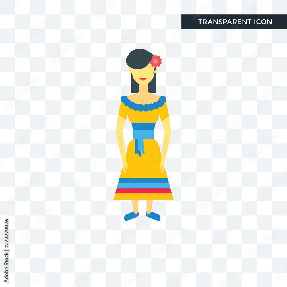 Colombian vector icon isolated on transparent background, Colombian ...