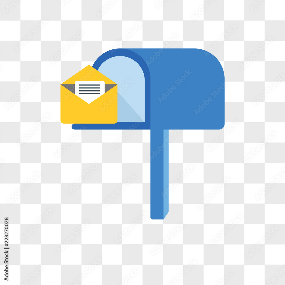 Mailbox vector icon isolated on transparent background, Mailbox logo ...