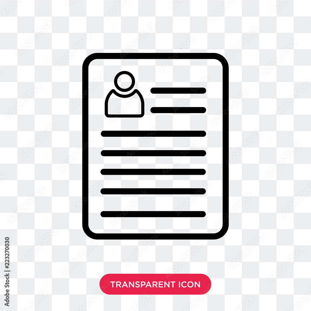 Resume vector icon isolated on transparent background, Resume logo ...