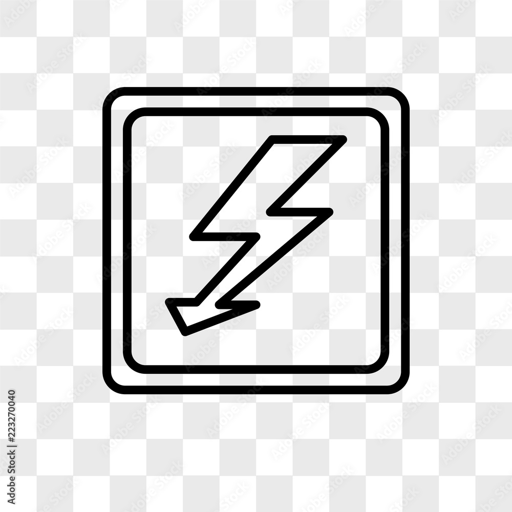High voltage vector icon isolated on transparent background, High ...