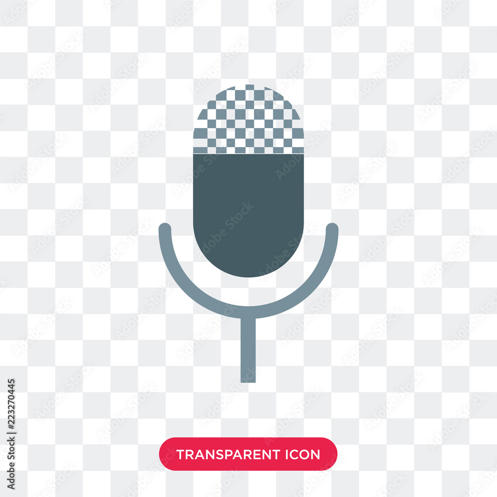 Microphone vector icon isolated on transparent background, Microphone ...