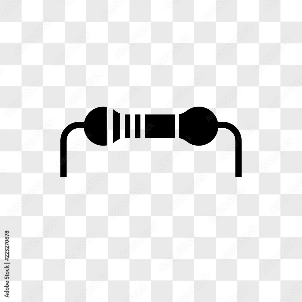 Resistor vector icon isolated on transparent background, Resistor logo ...