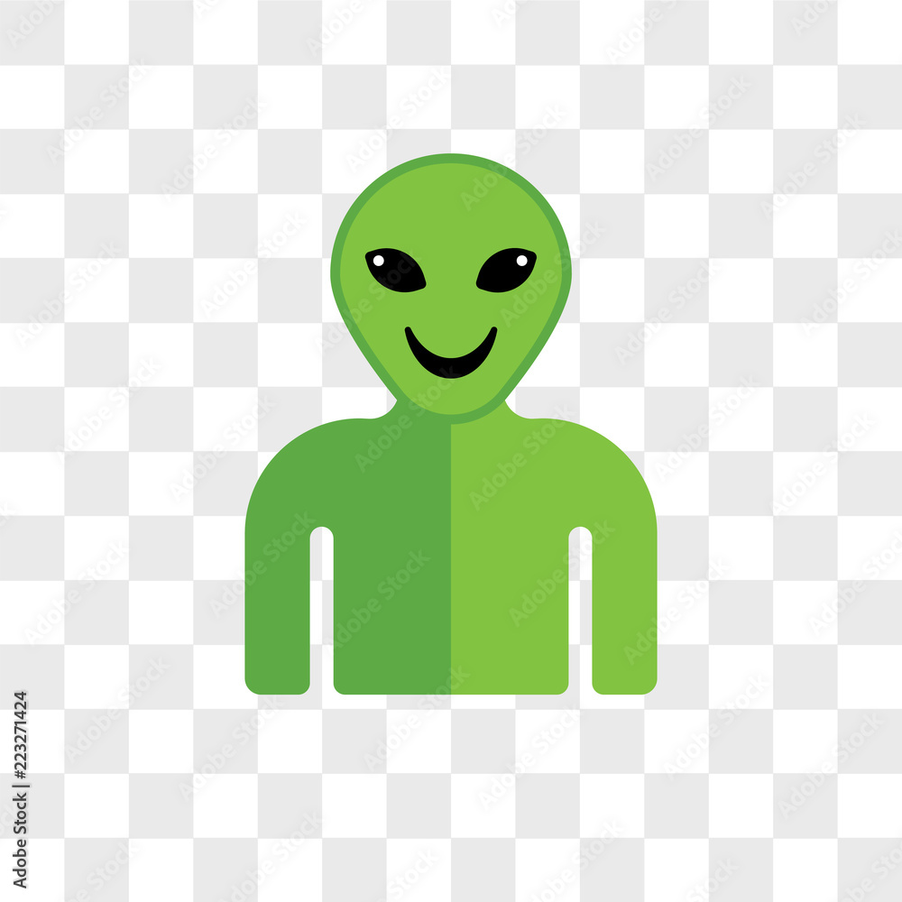 Alien vector icon isolated on transparent background, Alien logo design ...