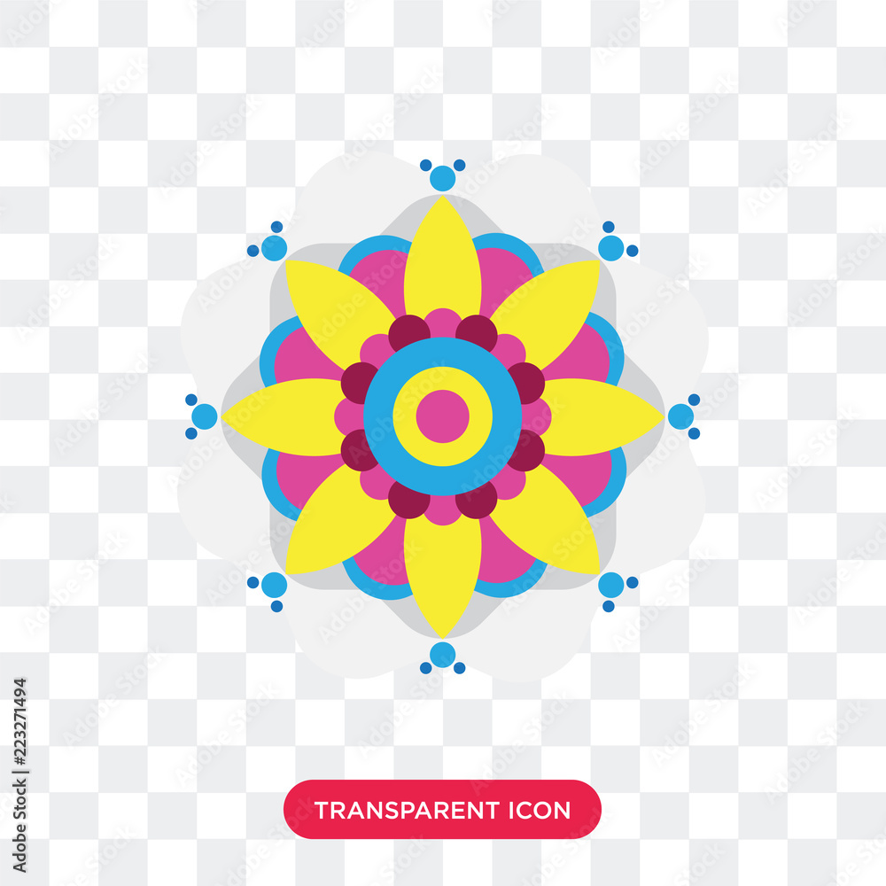 Rangoli vector icon isolated on transparent background, Rangoli logo ...