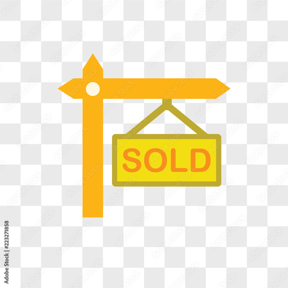 Sold vector icon isolated on transparent background, Sold logo design ...