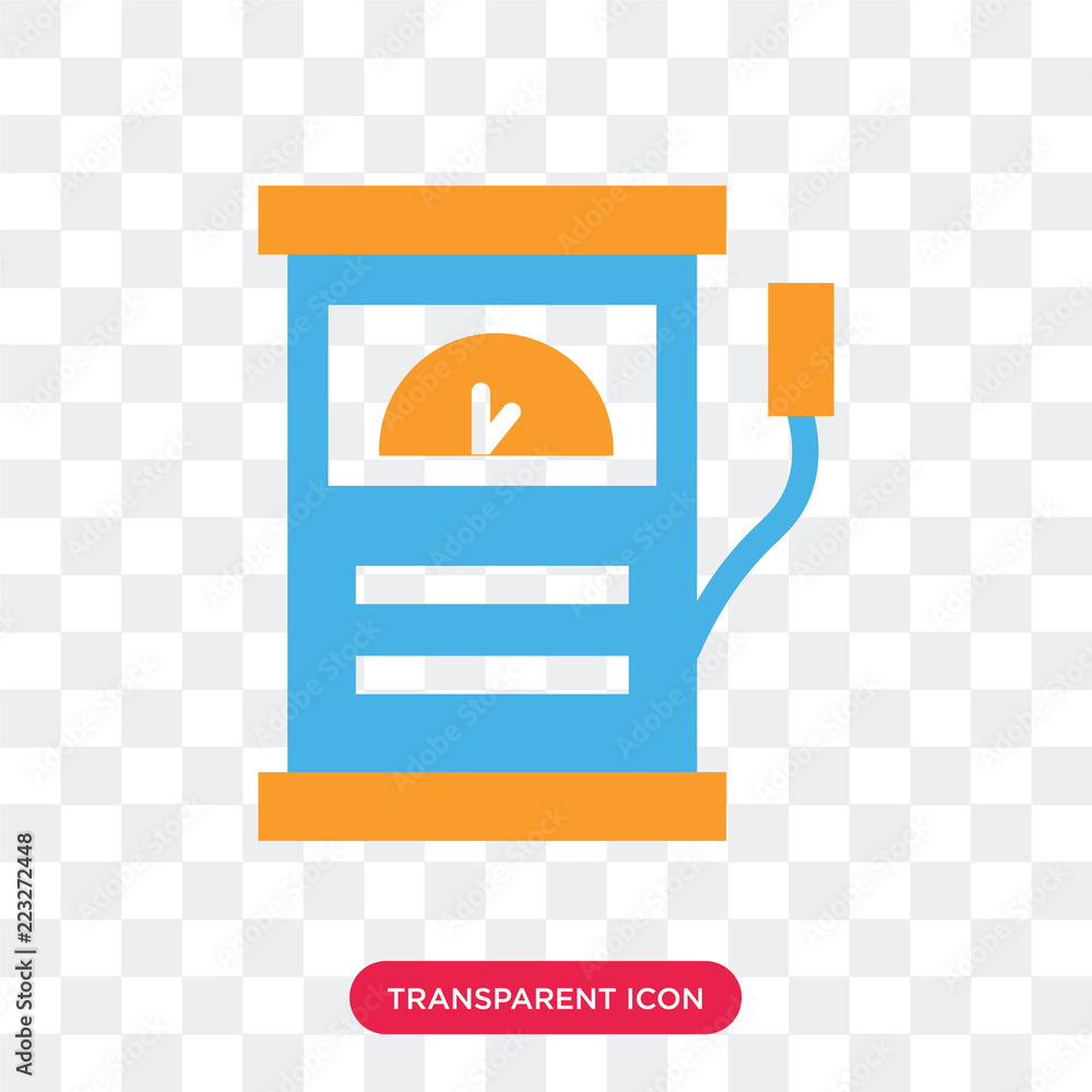 Gas station vector icon isolated on transparent background, Gas station ...