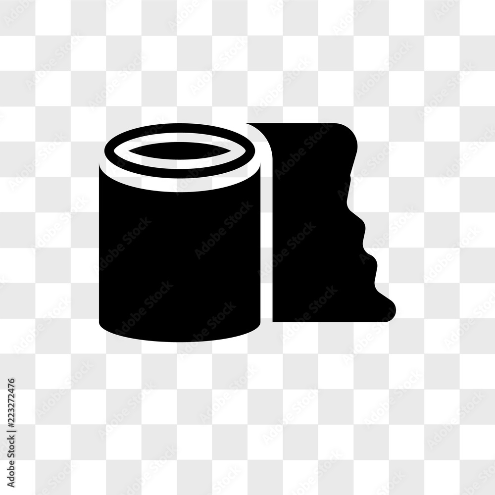 Paper roll vector icon isolated on transparent background, Paper roll ...