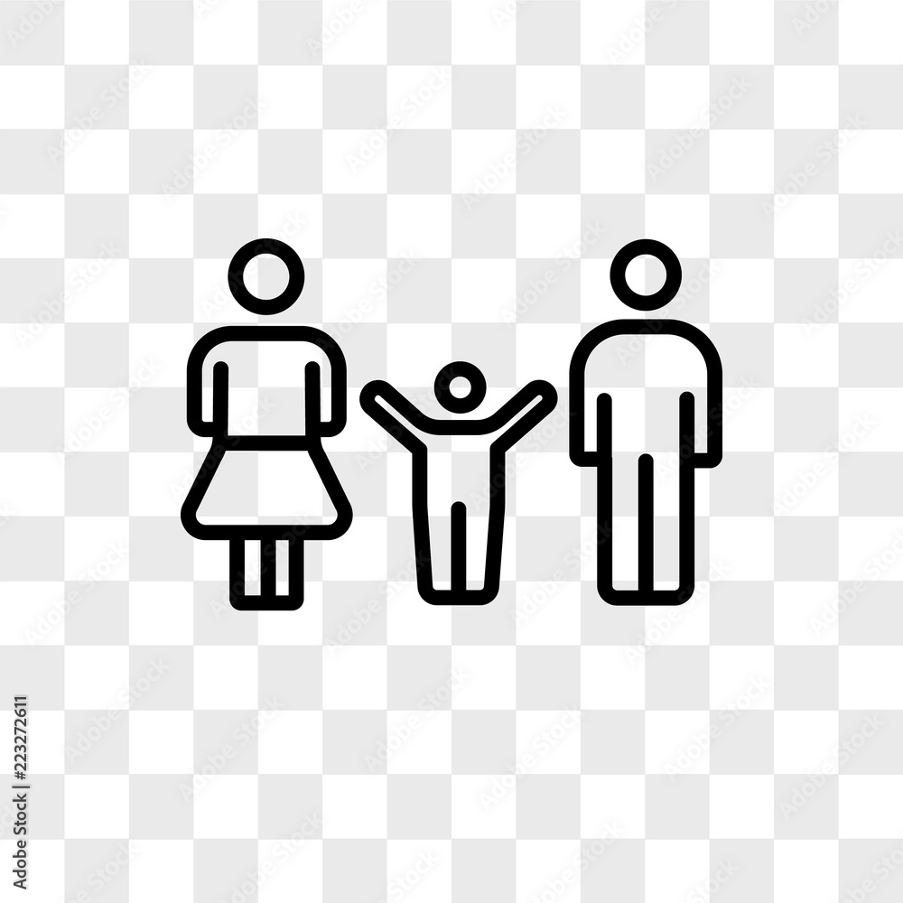 Family vector icon isolated on transparent background, Family logo ...