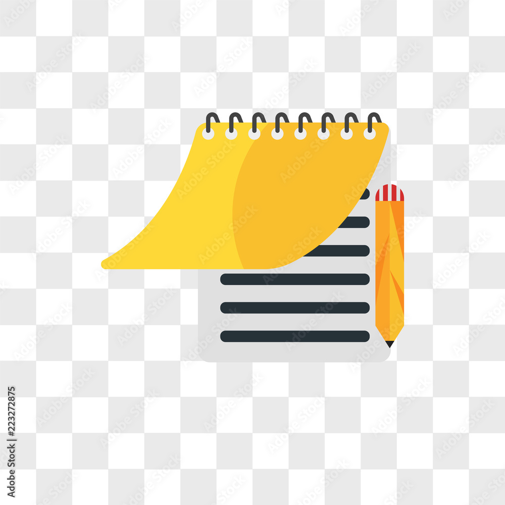 Notepad vector icon isolated on transparent background, Notepad logo ...