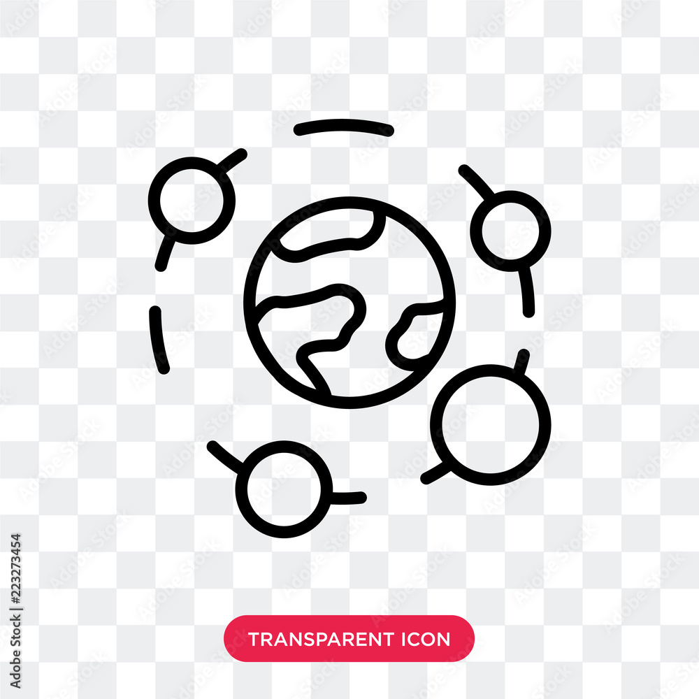 Planet earth vector icon isolated on transparent background, Planet ...