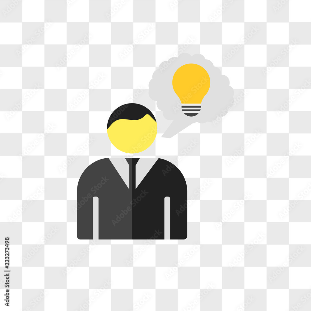 Thinking vector icon isolated on transparent background, Thinking logo ...
