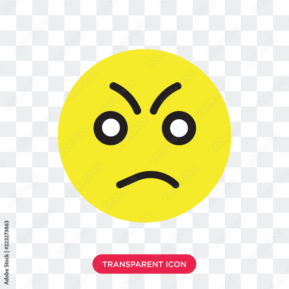 Angry vector icon isolated on transparent background, Angry logo design ...