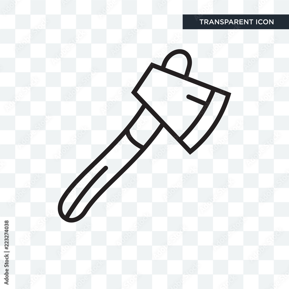 Hatchet vector icon isolated on transparent background, Hatchet logo ...