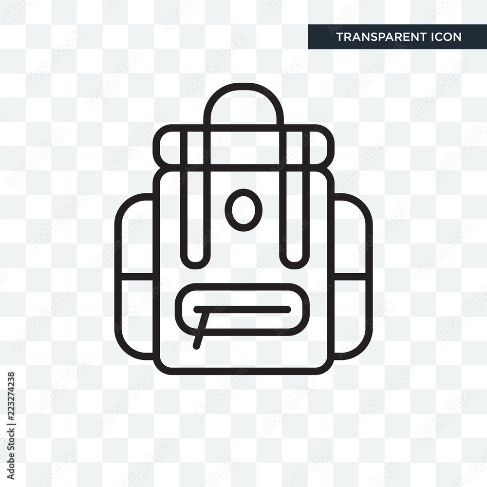 Backpack vector icon isolated on transparent background, Backpack logo ...