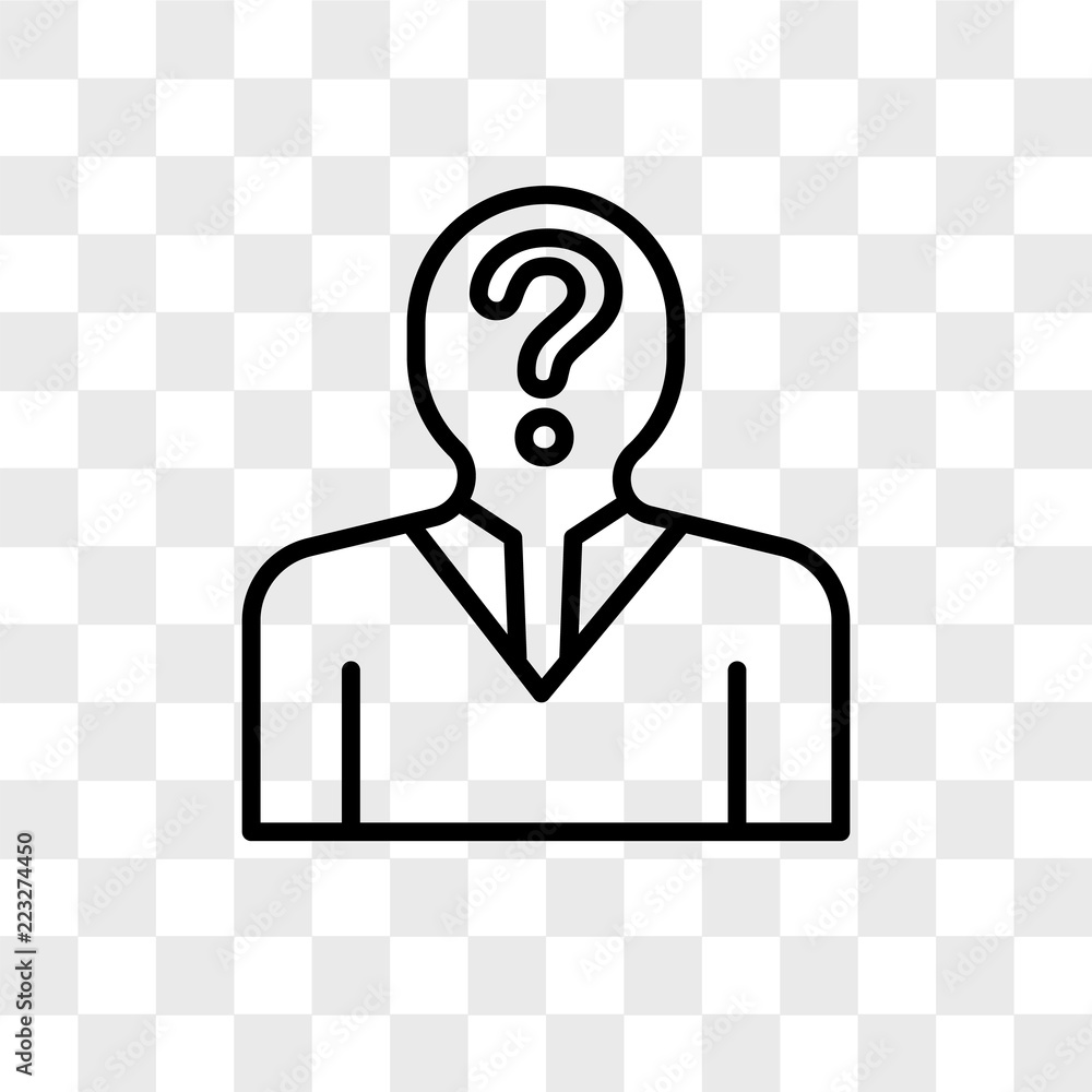 Question vector icon isolated on transparent background, Question logo ...