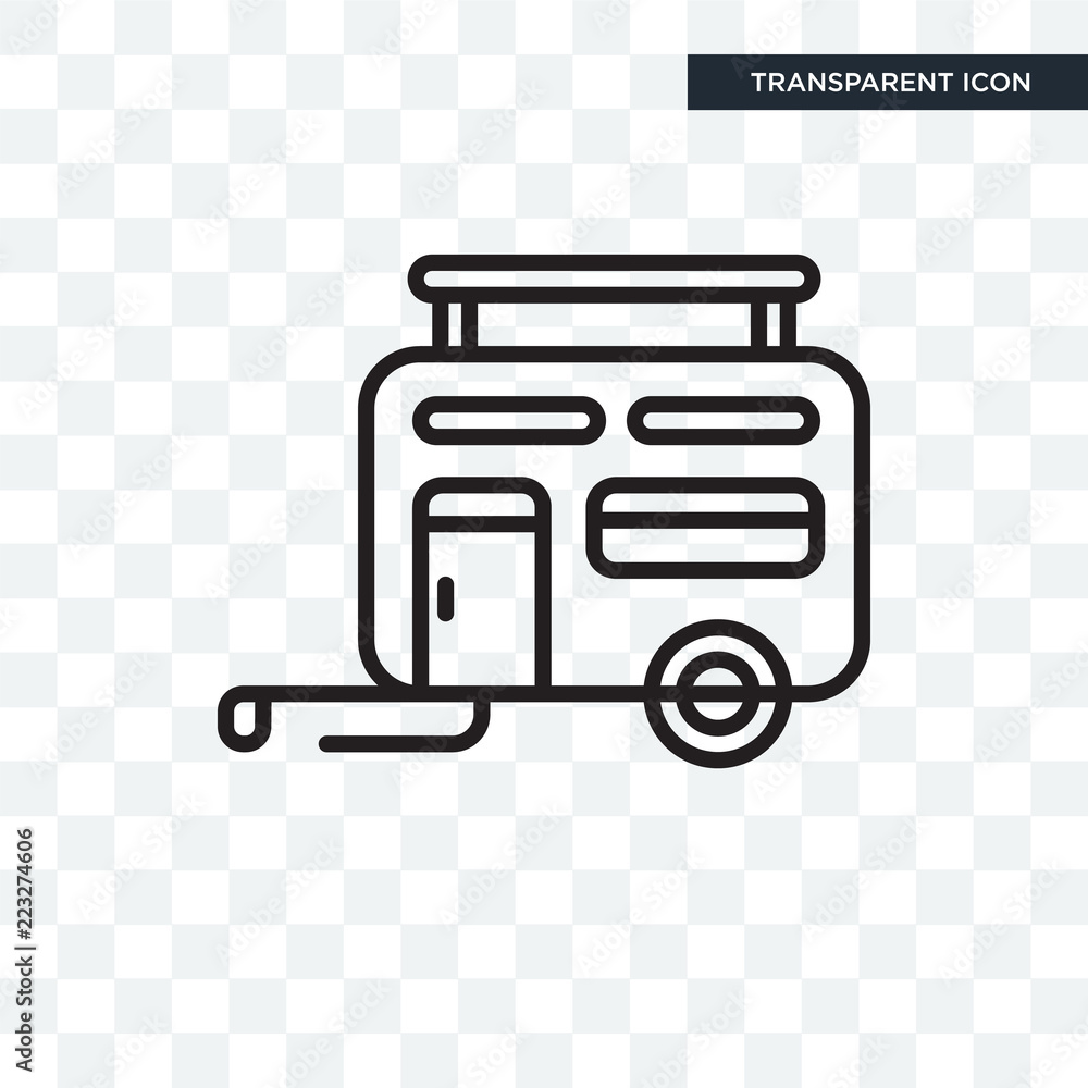 Caravan vector icon isolated on transparent background, Caravan logo ...
