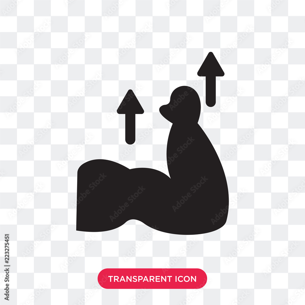 Muscle vector icon isolated on transparent background, Muscle logo ...