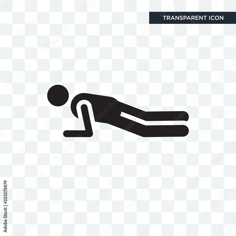 Push ups vector icon isolated on transparent background, Push ups logo ...