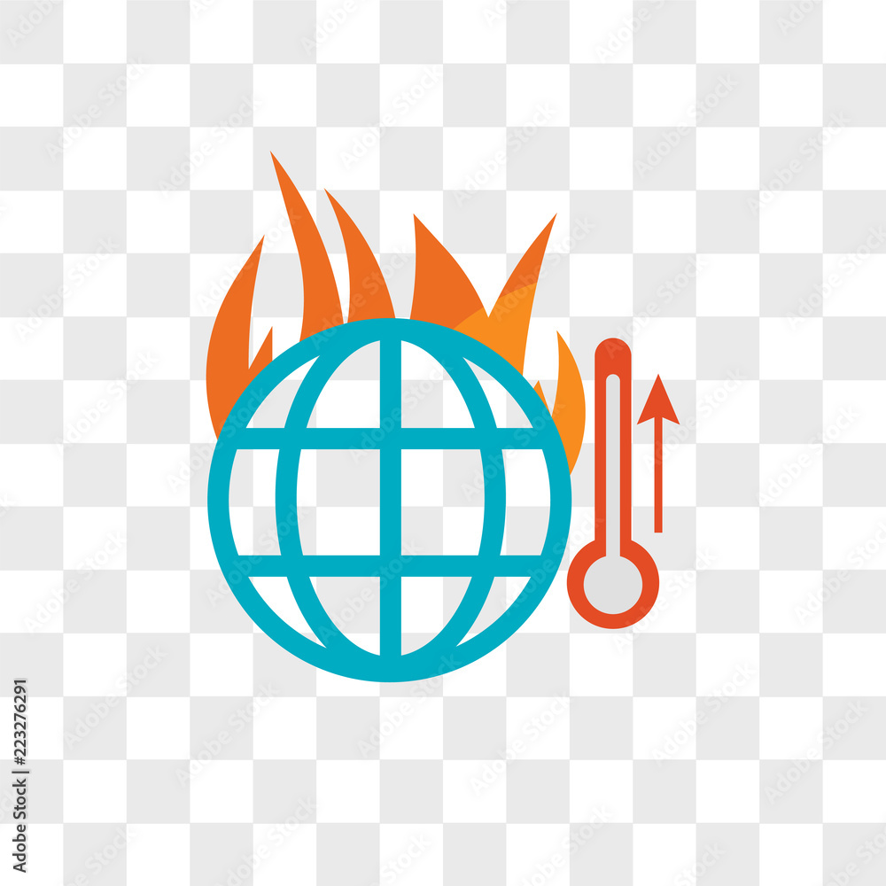 Global warming vector icon isolated on transparent background, Global ...