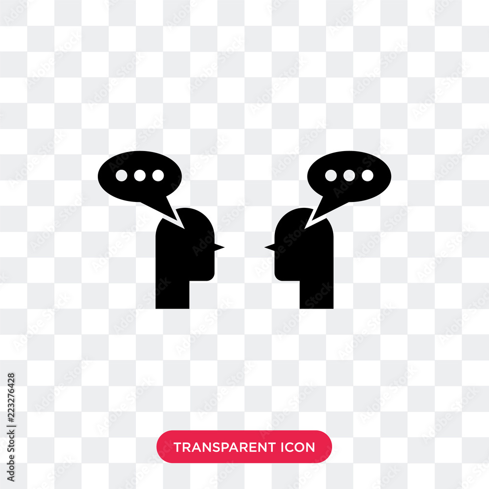Conversation vector icon isolated on transparent background ...