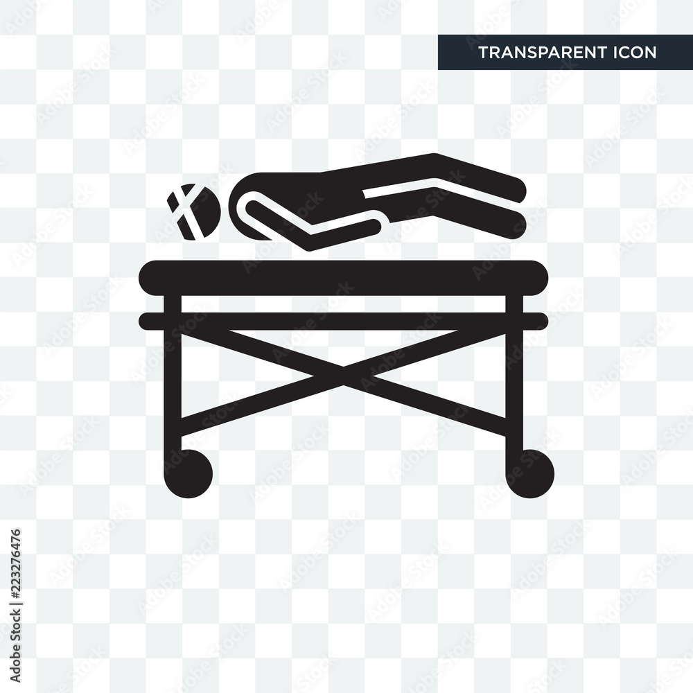 Hospital bed vector icon isolated on transparent background, Hospital ...