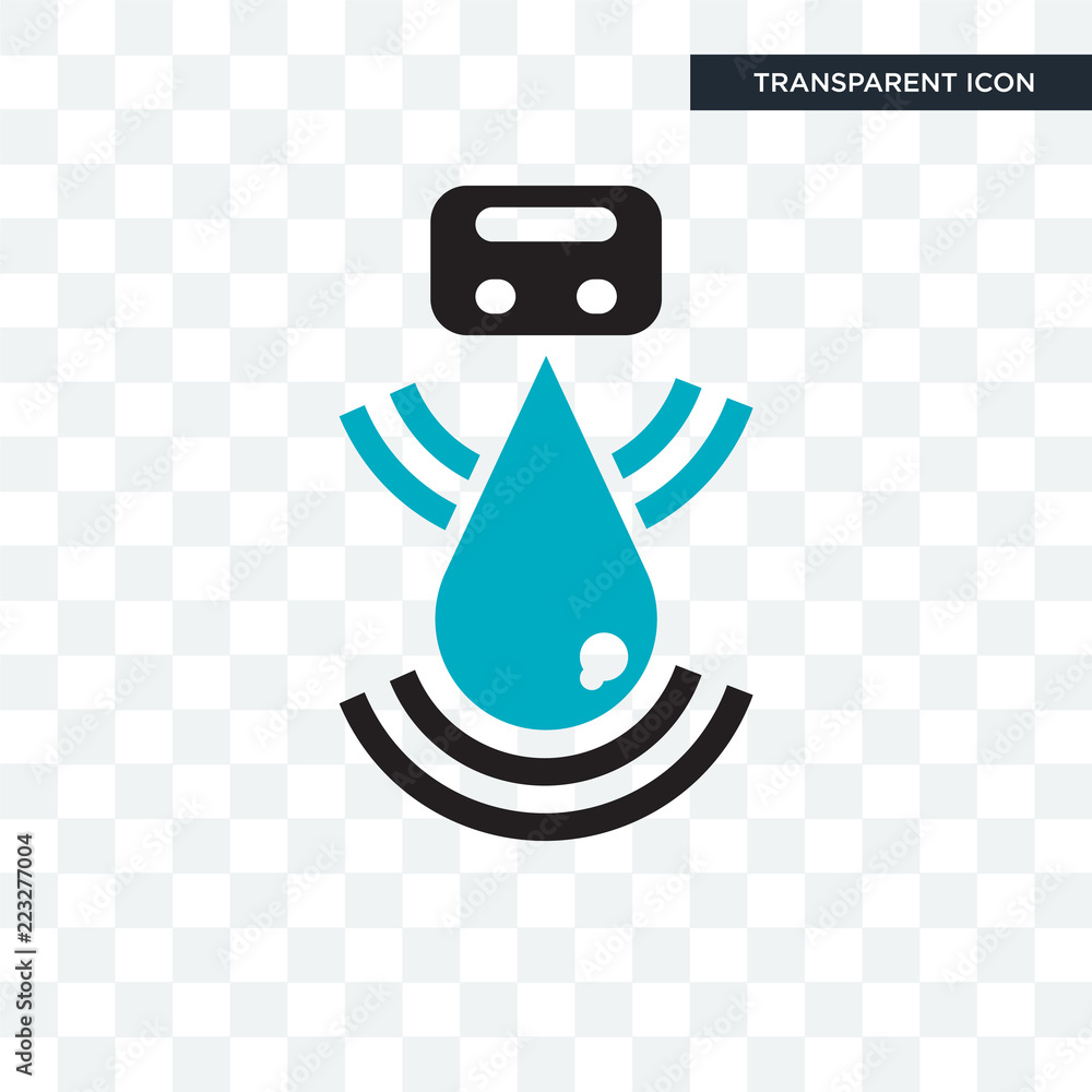 Water sensor vector icon isolated on transparent background, Water ...