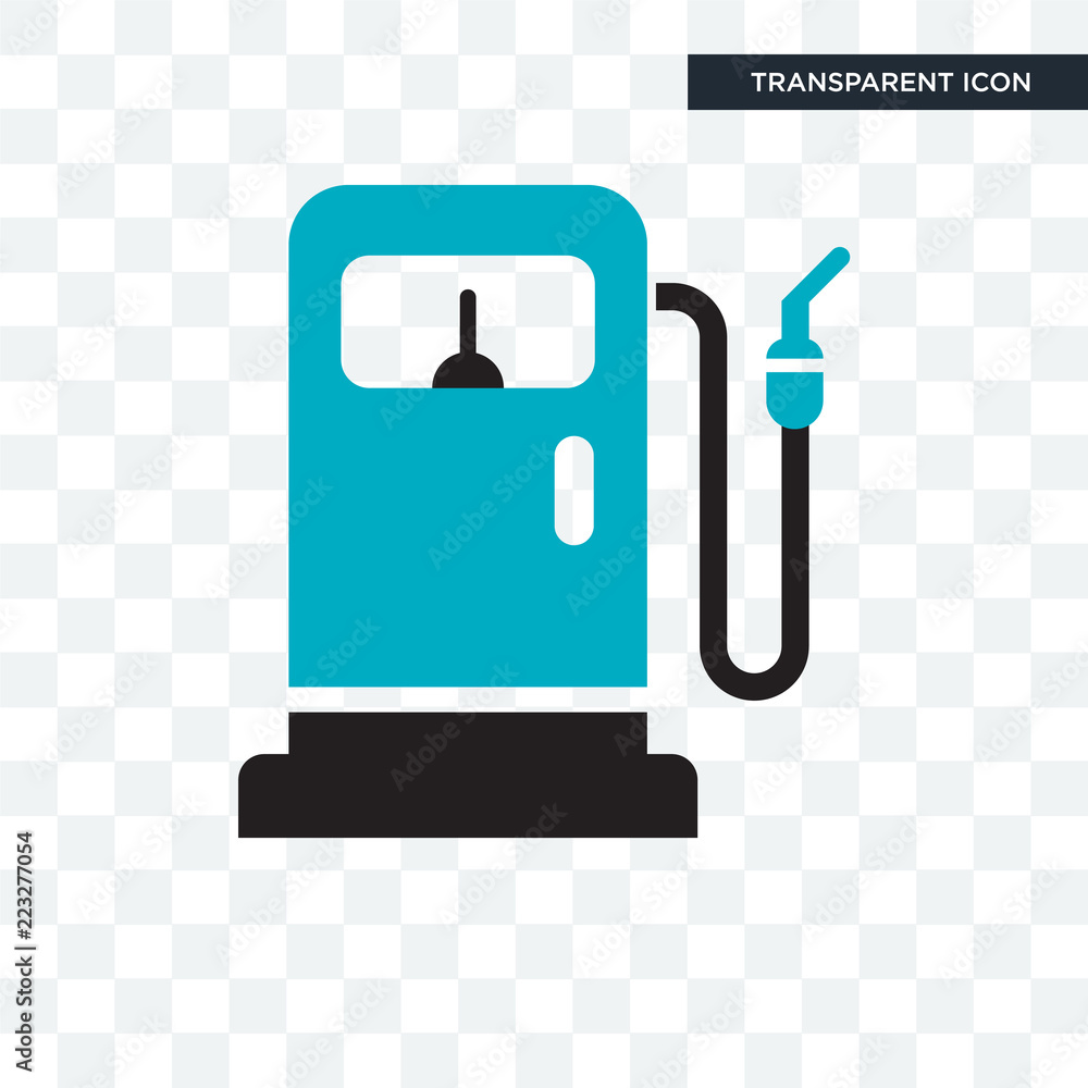Gas station vector icon isolated on transparent background, Gas station ...