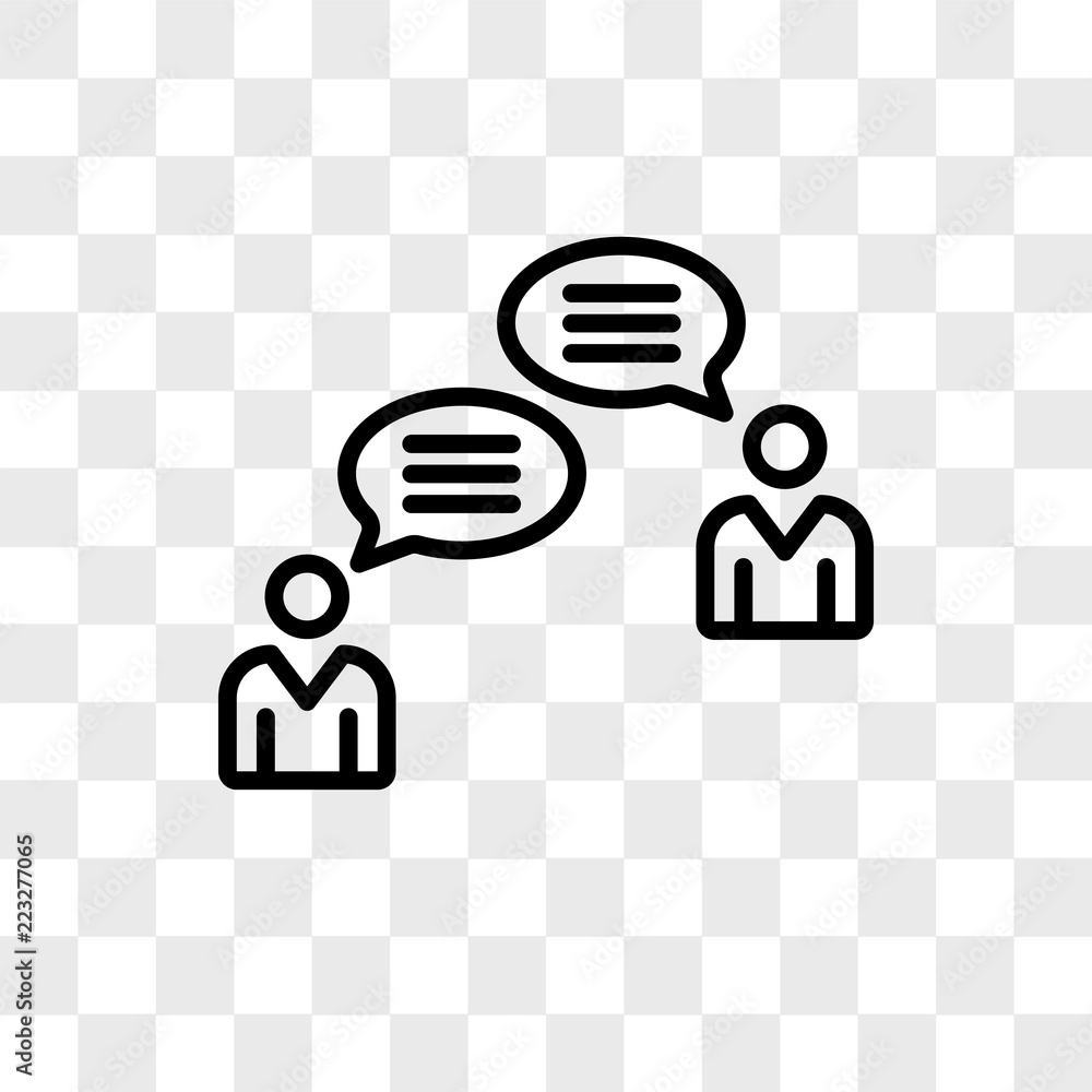 Conversation vector icon isolated on transparent background ...
