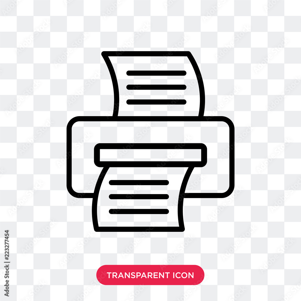 Printer vector icon isolated on transparent background, Printer logo ...